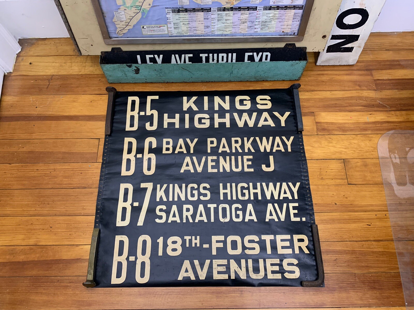 NY NYC BUS ROLL SIGN BMT BROOKLYN KINGS HIGHWAY SARATOGA FOSTER AVE ...