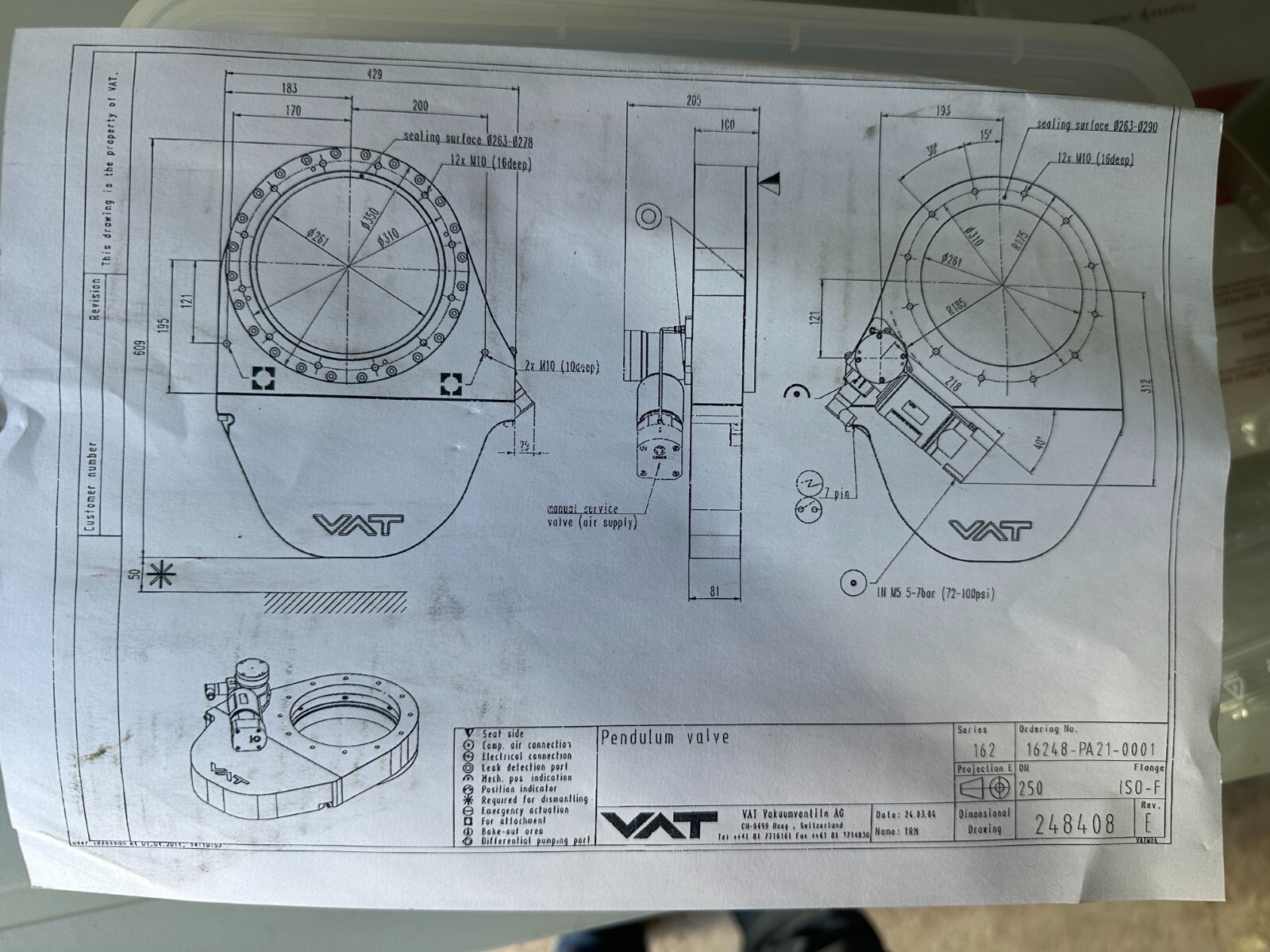 VAT Pendulum Valve 16248-PA21-0001 ISO-F | eBay