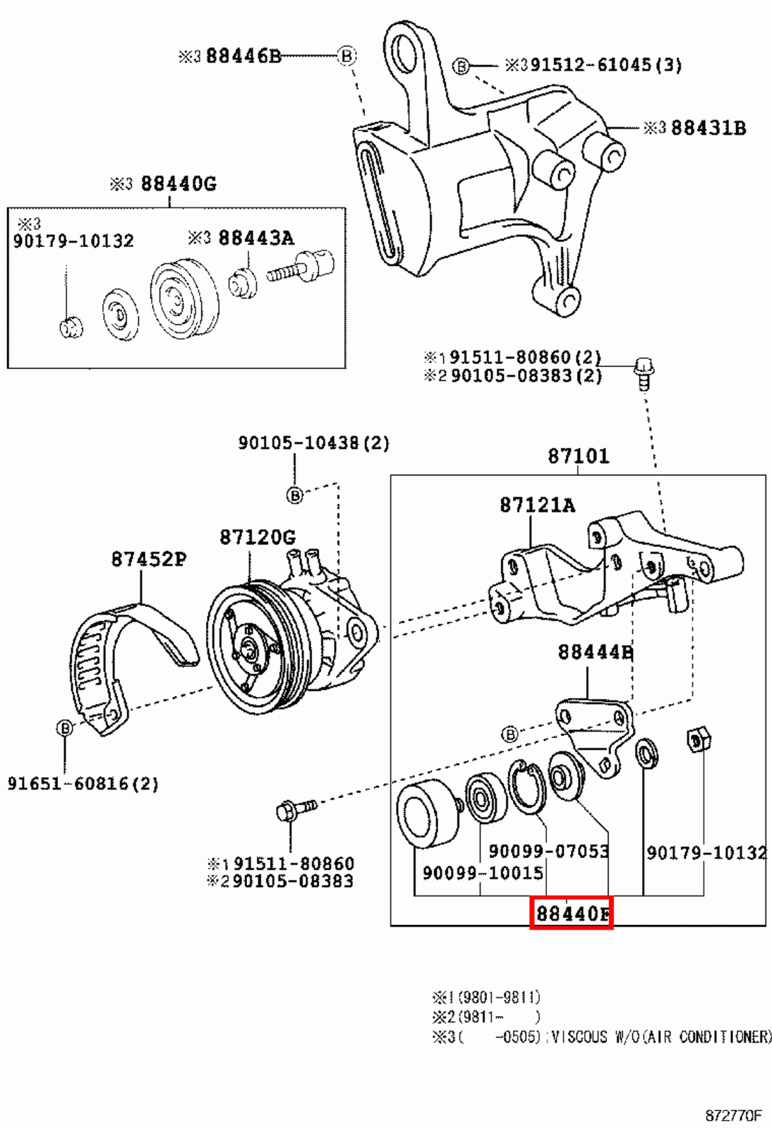 Genuine Hilux LN171 LN170 LN167 LN166 LN165 LN155 LN152 5L 2L 3L Idler ...