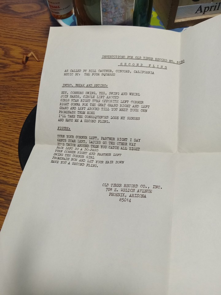 Bill Castner 45 Second Fling/OLD TIMER 8190 mint- 1963 w company letter ...