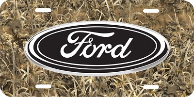 GRASS CAMO CAMOUFLAGE BLACK FORD VEHICLE LICENSE PLATE TRUCK AUTO TAG ...
