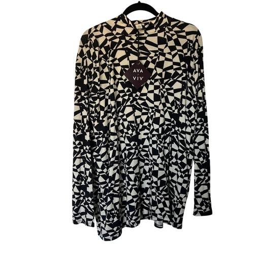 Ava & Viv Women's Plus Size Geometric Long Sleeve Turtleneck - Size 4X ...