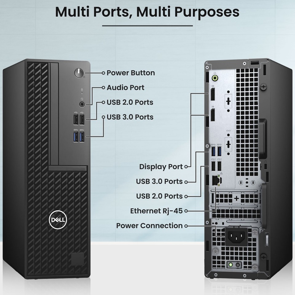 Dell 7080 SFF Desktop Computer PC i5-10th 64GB 2TB SSD HDD Built-in ...