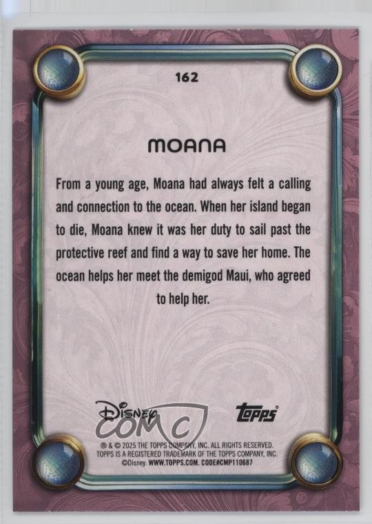 2025 Topps Disney Wonder Cartoon Princess Moana #162 0u2l | eBay