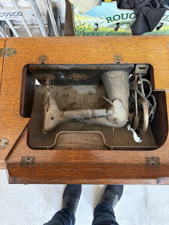 Vintage 1917 Singer Treadle Sewing Machine Complete Sr#g5223454 | eBay