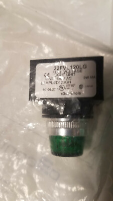 22MM PILOT LIGHT NEMA 120V GREEN LED ALUM 22FVL120LR-MPLG | eBay
