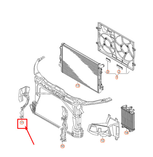 NEW OEM AUDI A1 8X RADIATOR FAN RIGHT AIR GUIDE 8XA121284D GENUINE | eBay