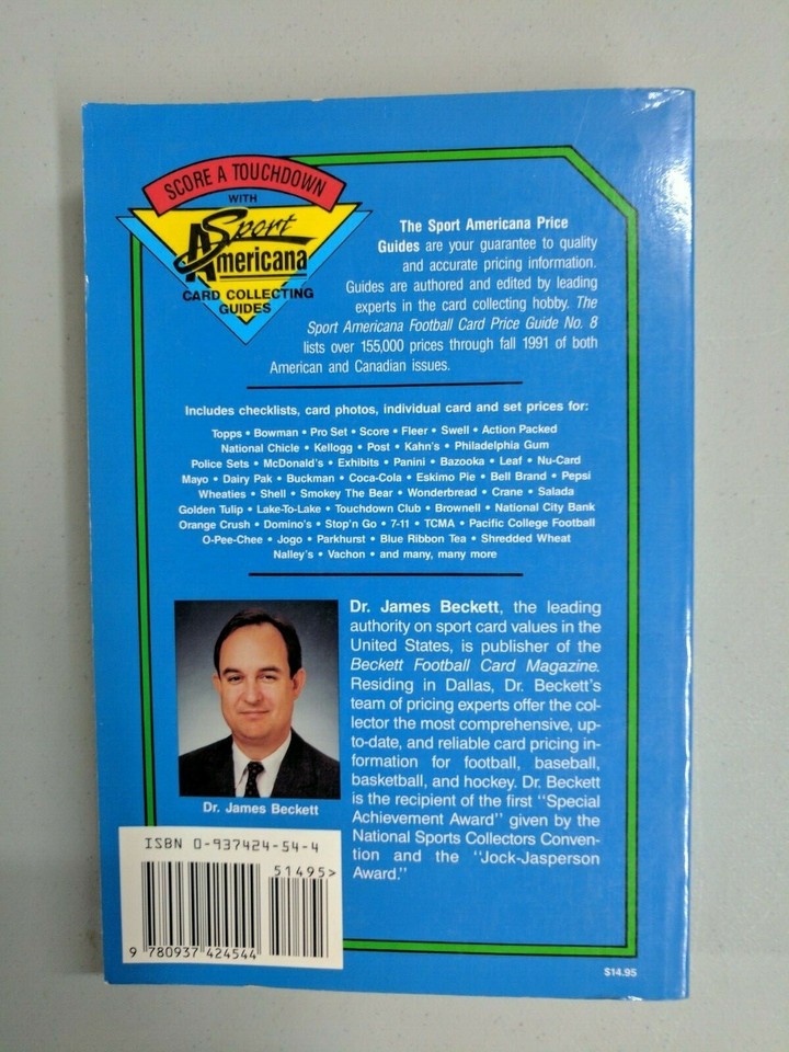 NFL 1991 THE SPORTS AMERICANA FOOTBALL CARD PRICE GUIDE #8 Dr BECKETT ...