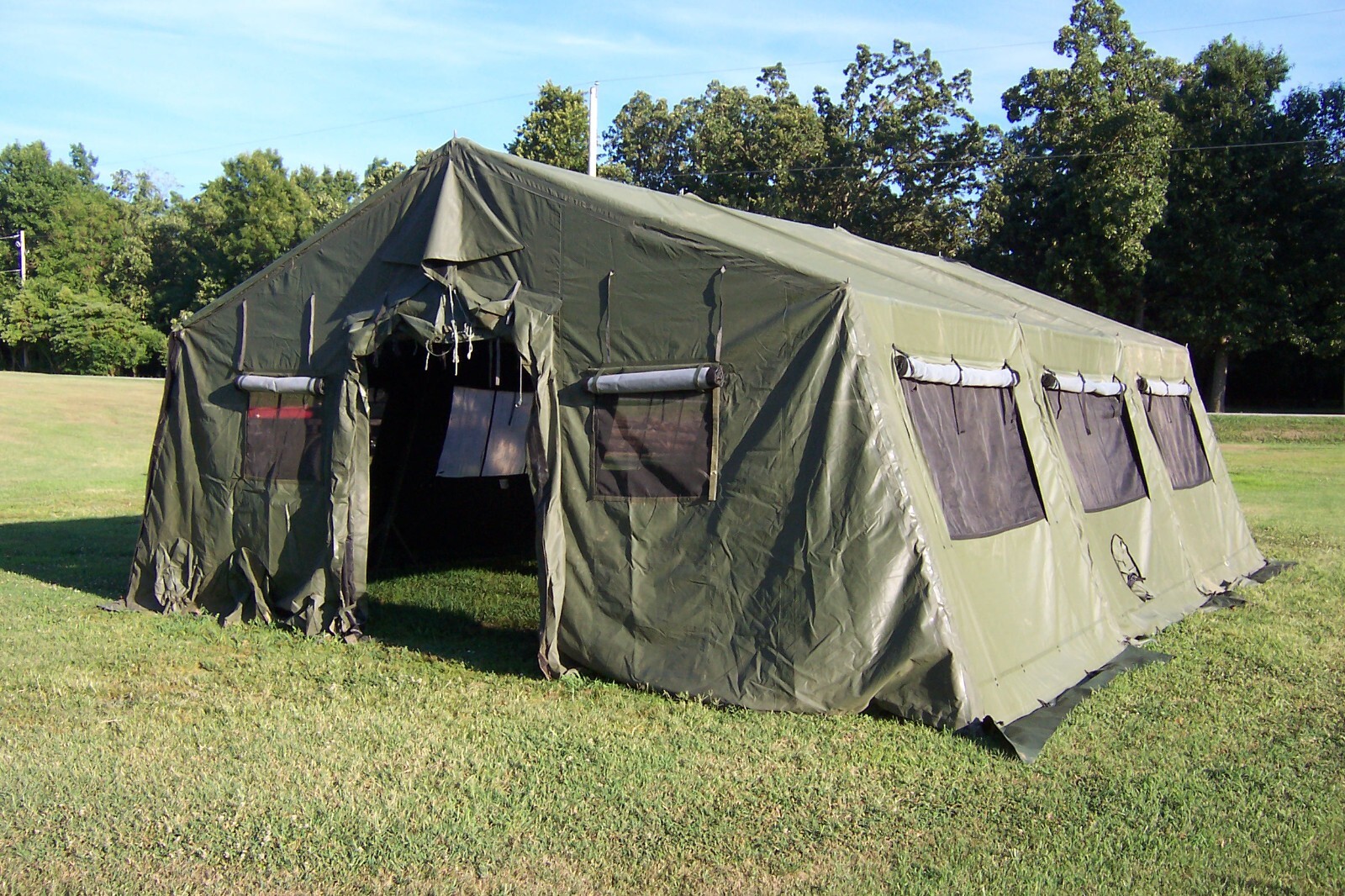 MILITARY SURPLUS 20 x24 TEMPER TENT GREEN CAMPING HUNTING SHOP US ARMY ...