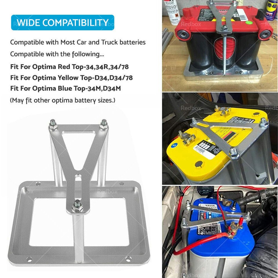Universal Aluminum Billet Battery Tray Hold Down Relocation Box Mount ...