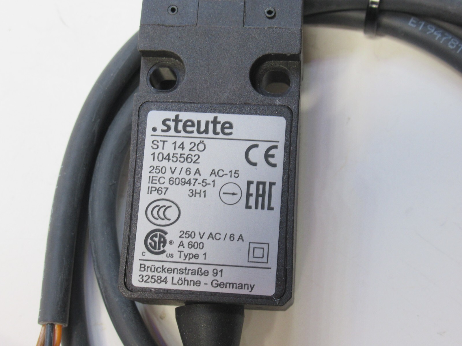 (NEW) STEUTE 1045562 250V 6A Safety Switch | eBay