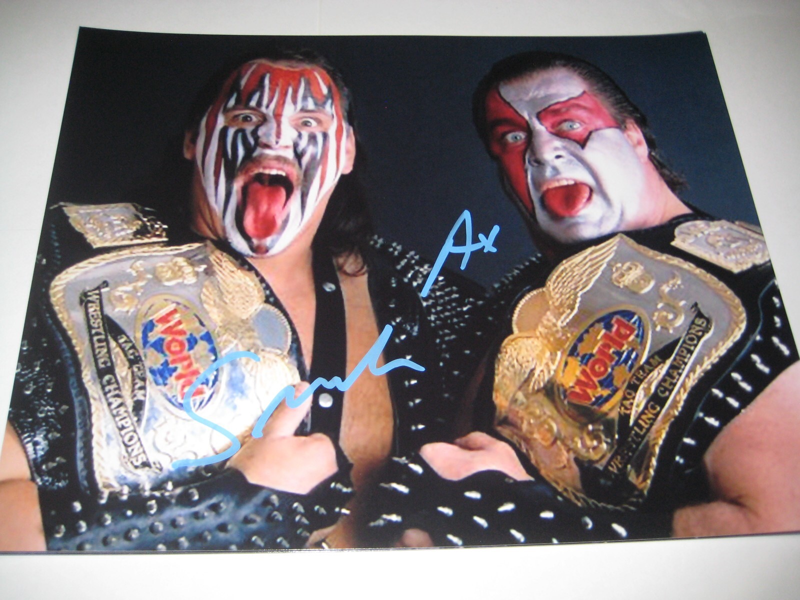 WWF,WWE LEGENDS DEMOLITION AX & SMASH AUTO SIGNED 8X10 PHOTO COA FREE ...