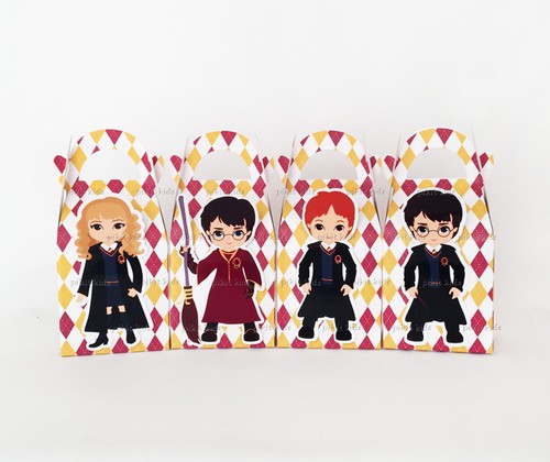 12x HARRY POTTER PARTY FAVOUR BOXES BIRTHDAY LOLLY LOOT BAGS SUPPLIES ...