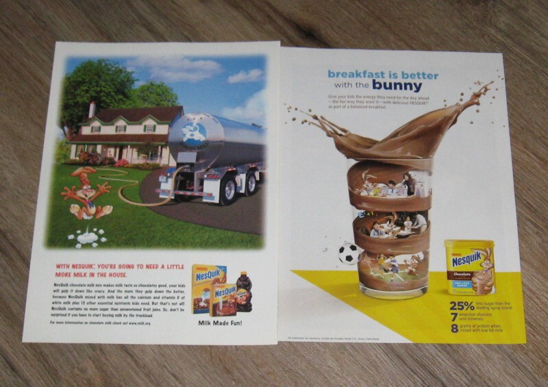 Nesquik ADs original TWO magazine clippings pages PHOTO advertisements ...