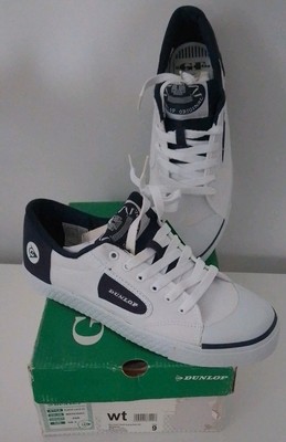 Dunlop Green Flash Trainers NEW UK size 9 White and Navy | eBay UK