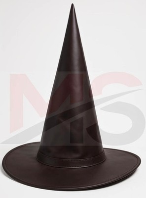 Leather Witch Hat Dark Brown Pointed Wizard Hat Halloween Costume Cosplay Hat | eBay