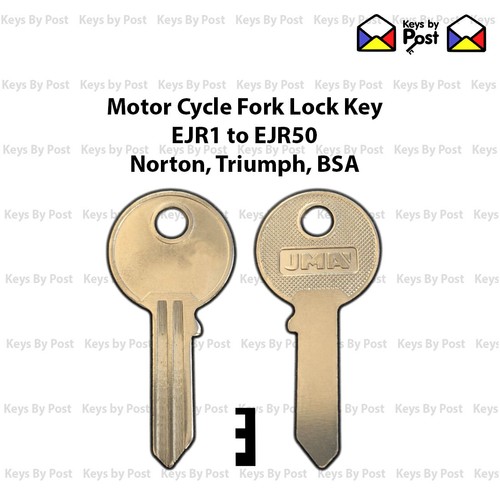 EJR Series Key for Norton, Triumph, BSA Steering Lock Key Cut to your ...