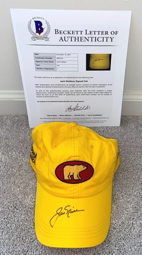 JACK NICKLAUS SIGNED GOLDEN BEAR HAT MEMORIAL MASTERS PGA US OPEN 150 ...