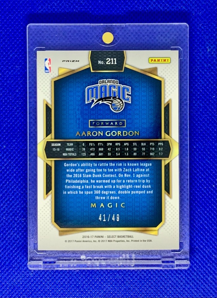 Panini Select Bronze Prizm Premier Level AARON GORDON Card #'D /49 SSP ...