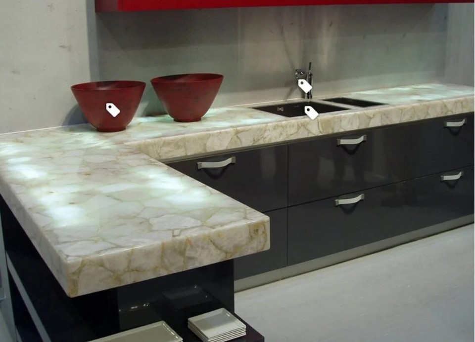 Customize White Quartz bar counter, White Quartz Kitchen Slab, Bars ...