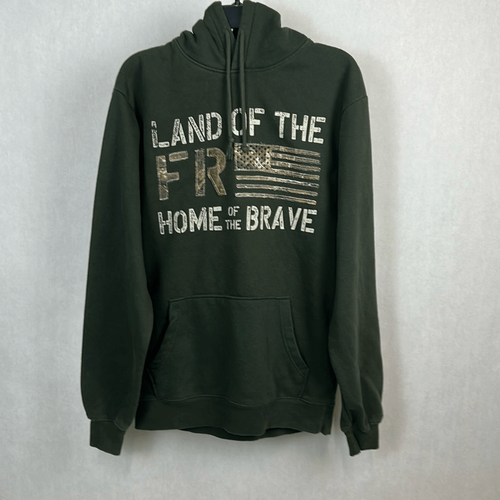 Buck Wear Freedom Flag Hoodie Sz Medium Army Green Realtree Edge Camo ...