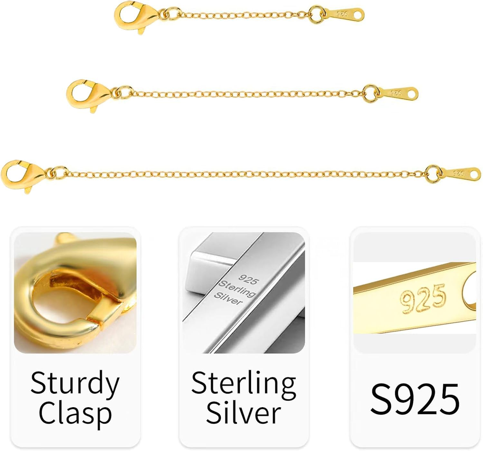 Gold Necklace Extenders - 14k Gold Plated Extender Chain - Chain ...