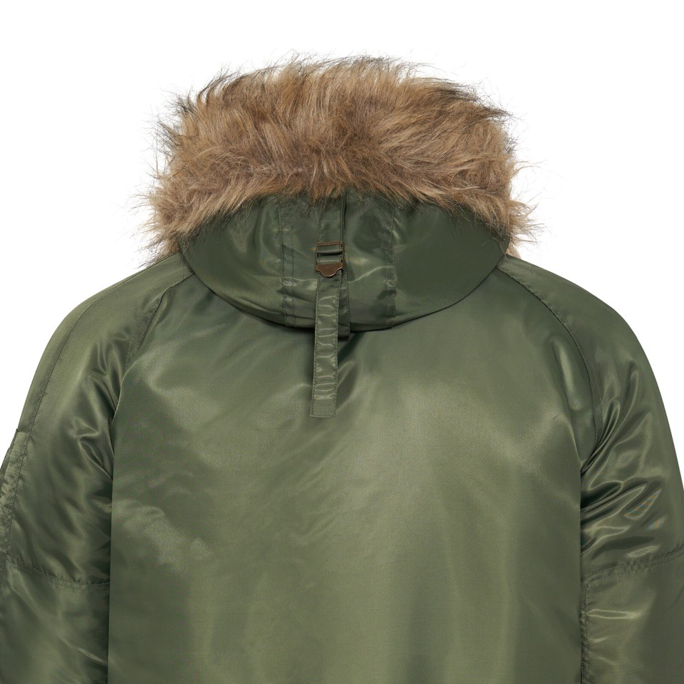 N3B Parka Vintage Classic Army Military Style Padded Winter Snorkel ...
