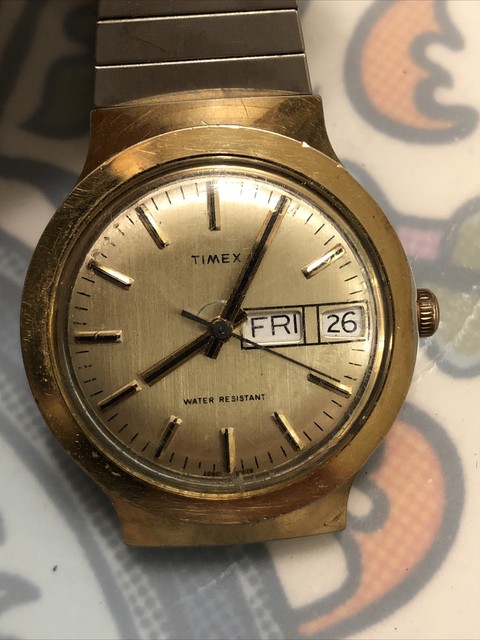 Vintage Retro Timex Mens Watch Analog Mechanical Calendar Running Well ...