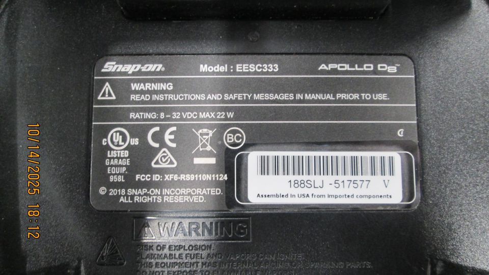 Snap on Apollo D8 Diagnostic Scan Tool 23.4 Update M#EESC333 | eBay