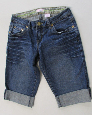 Junior's size 3 Blue Jean Cuff Denim Shorts By Lipstick | eBay