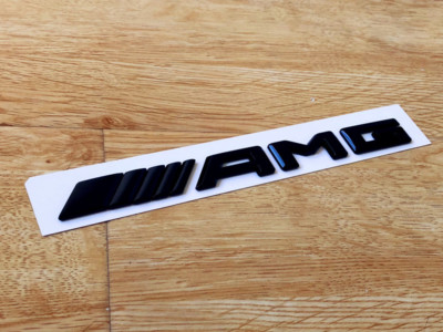 Gloss Black AMG logo Replacement Decal Badge Sticker For Mercedes-Benz ...