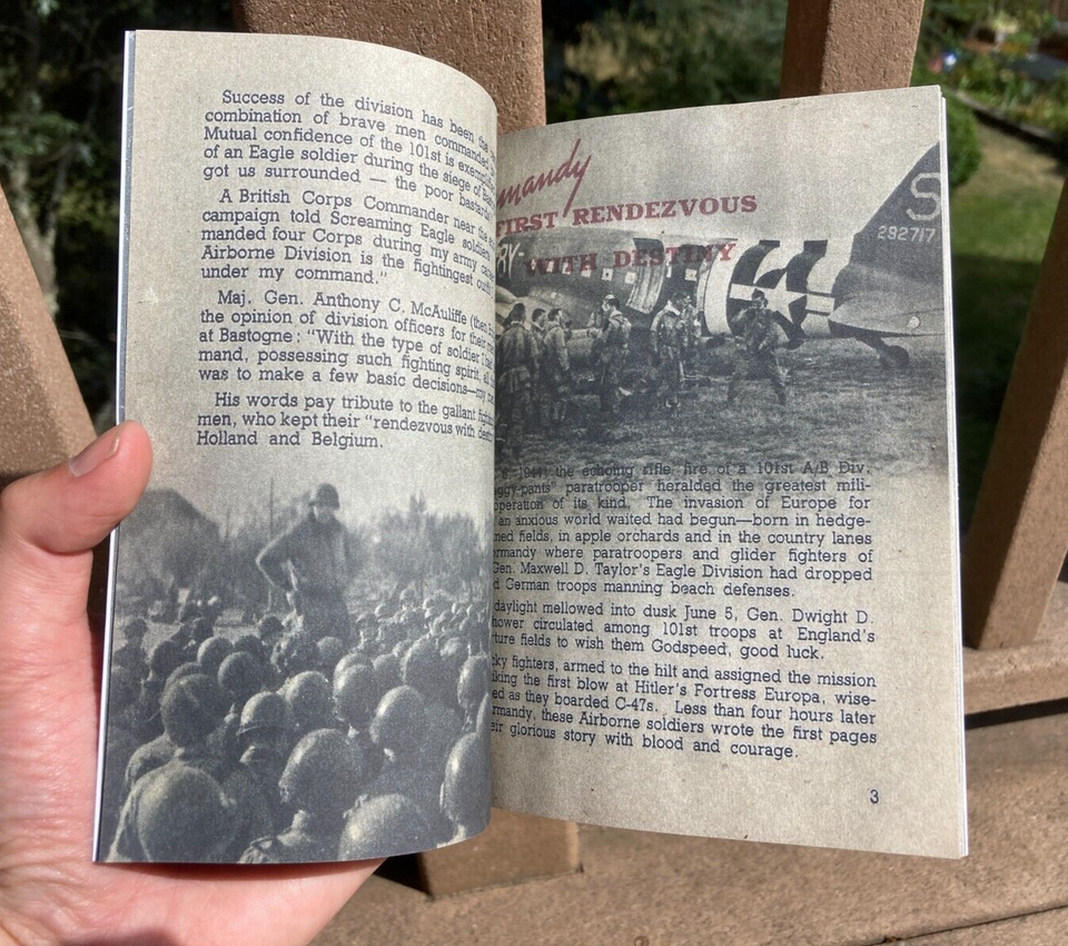 WW2 US Army Military 101st Airborne Division Pocket Guide Unit History ...