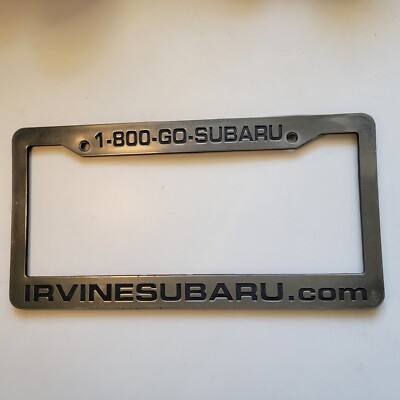 Irvine Subaru Silver Plastic License Plate Frame Cars Truck Front Or ...