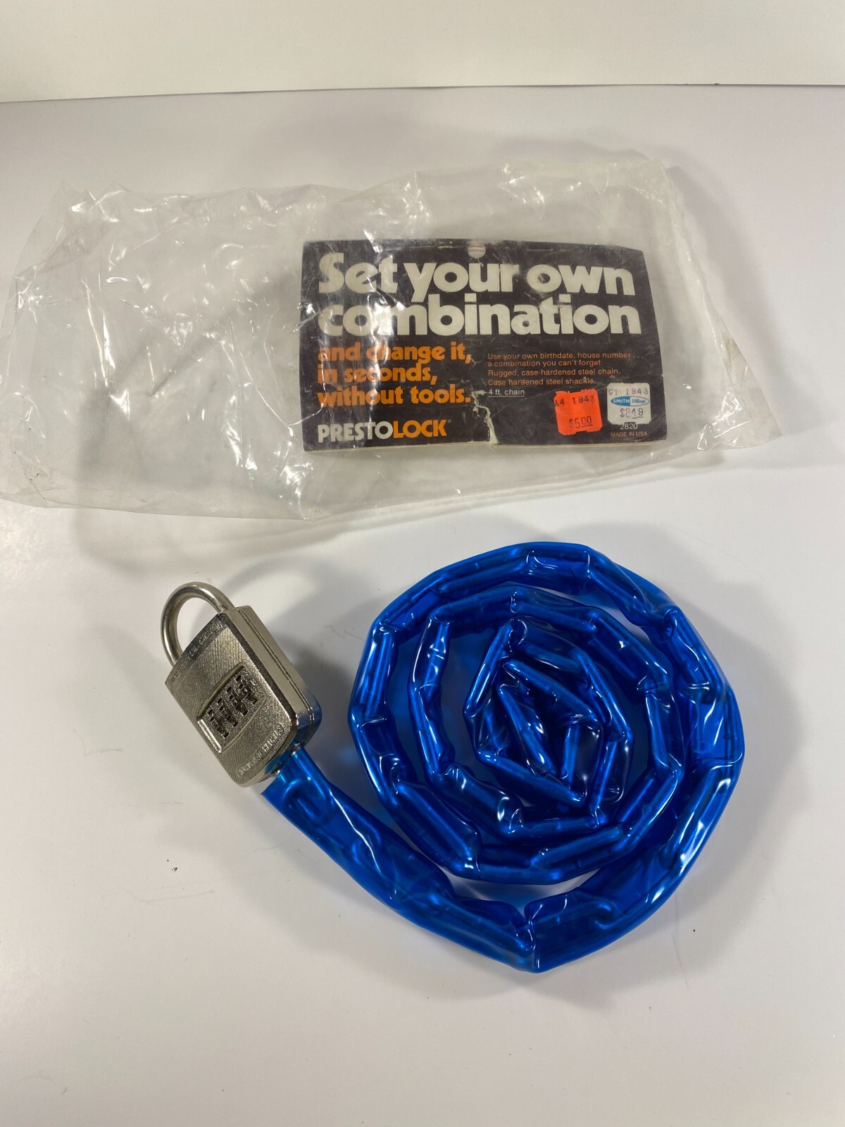 New old stock Prestolock Bike Chain Presto Lock Bicycle Combination Set ...