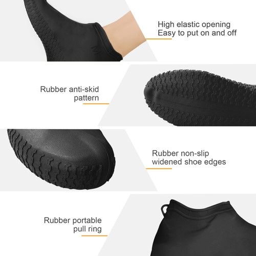 Non-slip Reusable Rain Rubber Overshoes Boot Shoes Covers Waterproof ...