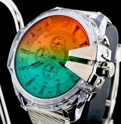 Diesel Mega Chief DZ4515 51mm White Stainless Steel Case with White ...