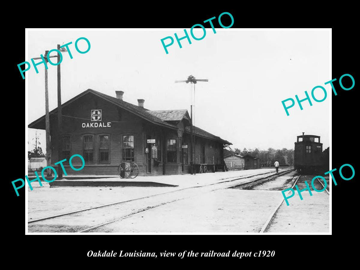 OLD 8x6 HISTORIC PHOTO OF OAKDALE LOUISIANA THE RAILROAD DEPOT STATION ...