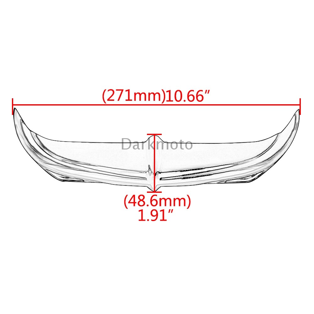 Chrome Batwing Brow Fairing Accent Trim Headlight Kit For Harley ...