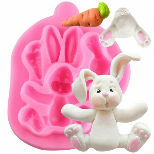 3D Rabbit Easter Bunny Silicone Kitchen Fondant Molds Cupcake Tools ...