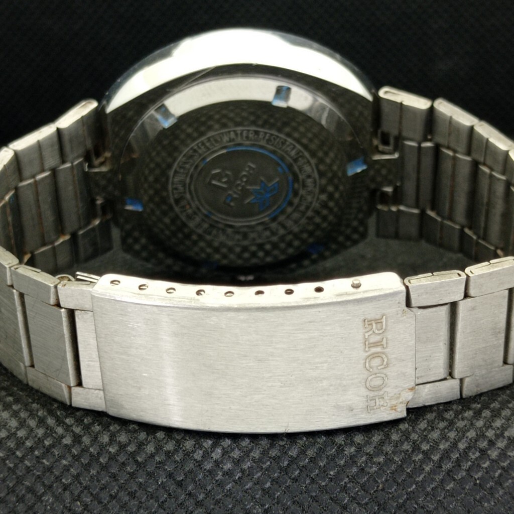 OLD RICOH AUTOMATIC JAPAN MENS OVAL SHAPE BLUE DIAL WATCH 587f-a309724 ...