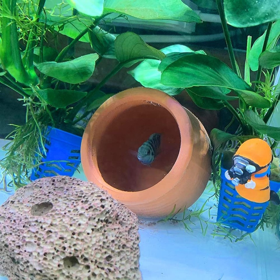 Fish Tank Decorations - Ceramic Pot Fish Tank cave Aquarium Decorative ...
