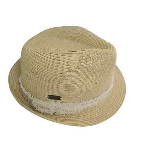 Sun N Sand Straw Fedora Hat Neutral Beach Sun One Size | eBay