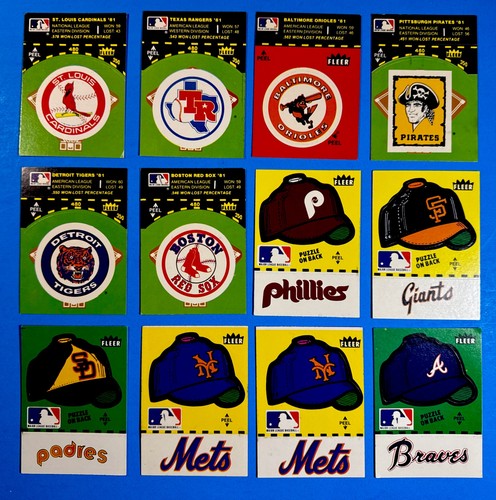 1981-82 Fleer Baseball Team Logo & Cap Stickers; Lot Of 22; NM Lot | eBay