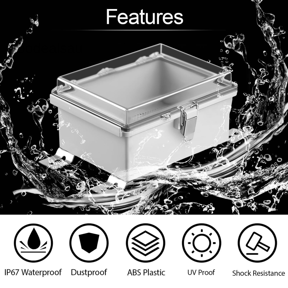 Electrical Box, IP67 Waterproof Hinged 4.7"x3.5"x2.7", Clear Cover | eBay