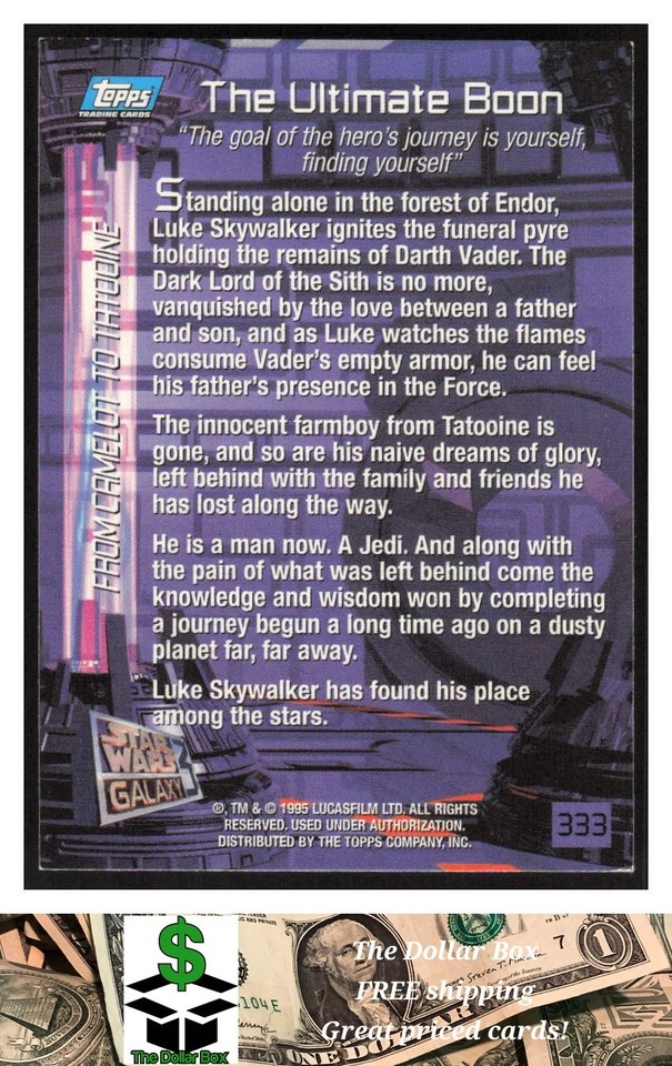 1995 Topps Star Wars Galaxy Series 3 #333 The Ultimate Boon - Luke | eBay