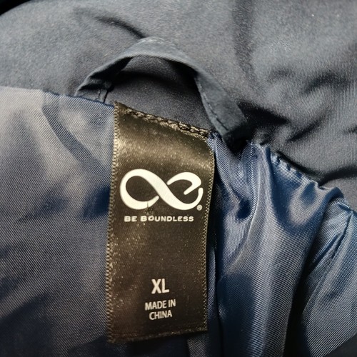 BE BOUNDLESS Dark Blue Hood Cinchable Waist Dual Zip Anorak Jacket ...