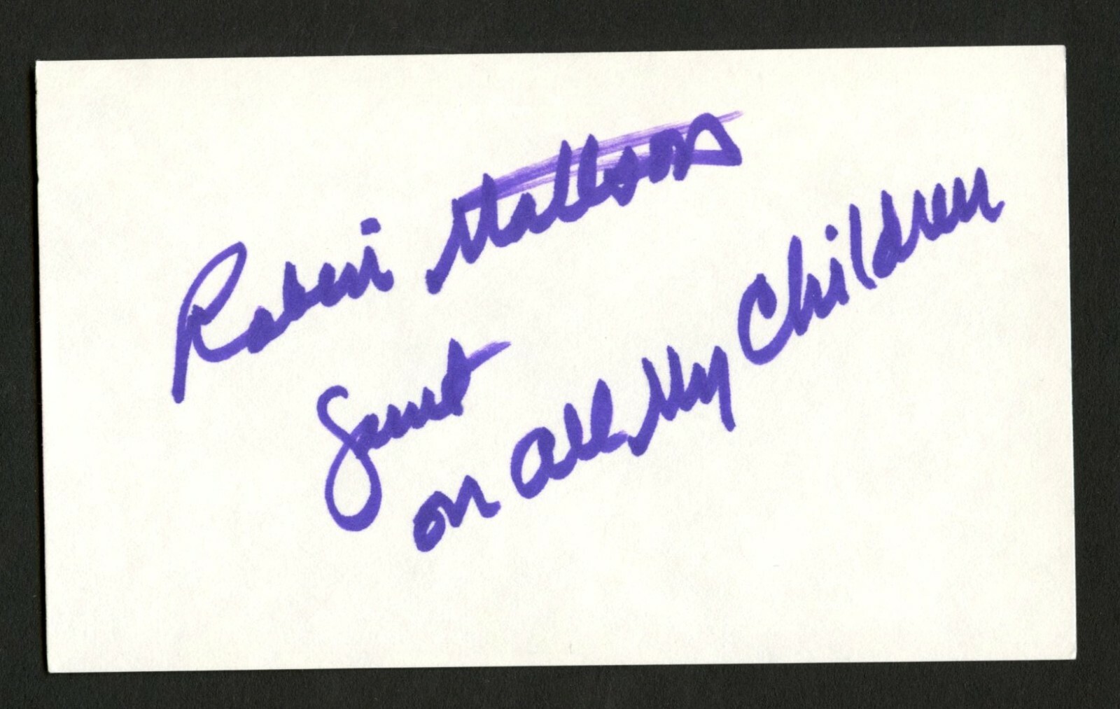 Robin Mattson signed autograph auto 3x5 index card Actor All My ...
