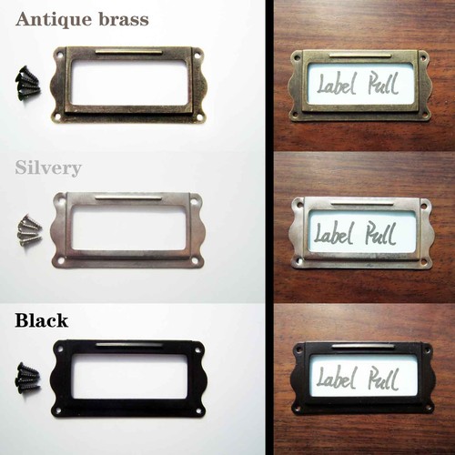 12pcs Cabinet Drawer Iron Tag Label Pull Frame Handle File Name Card ...