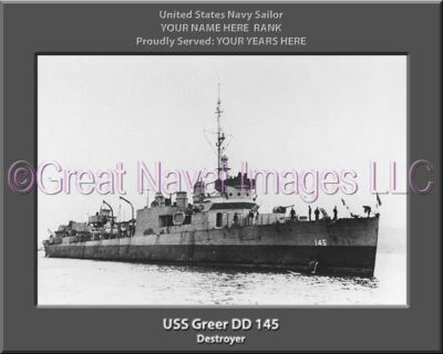 USS Greer DD 145 Personalized Canvas Ship Photo Print Navy Veteran Gift ...