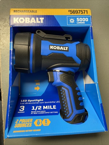 Kobalt 5000-Lumen LED Rechargeable Portable 3 Mode Spotlight/Flashlight ...